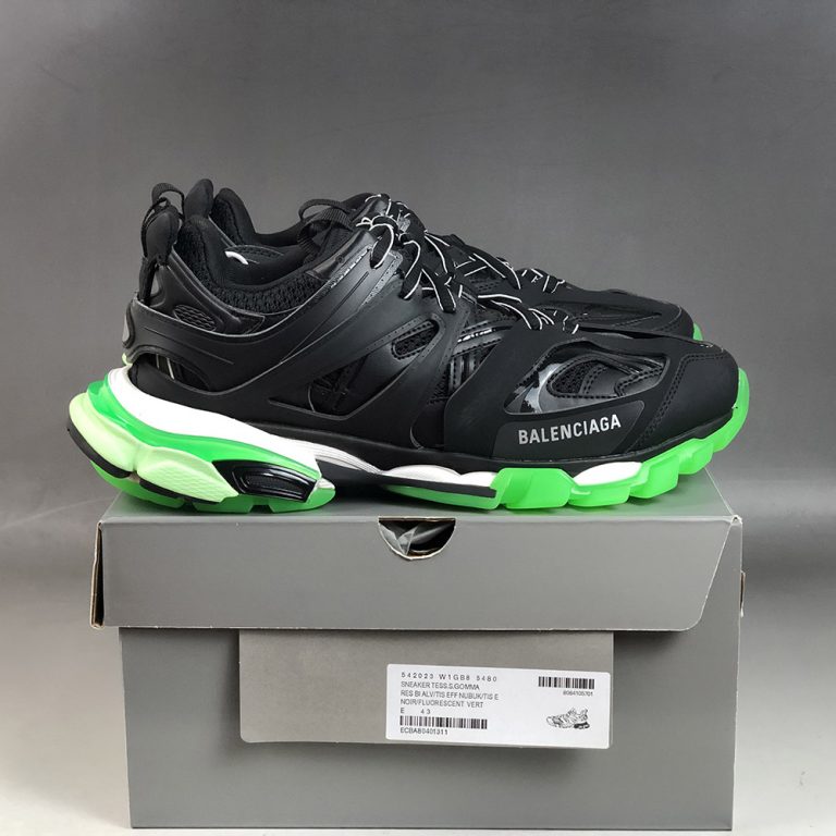 Balenciaga Track Trainers Black/Neon Green For Sale – The Sole Line