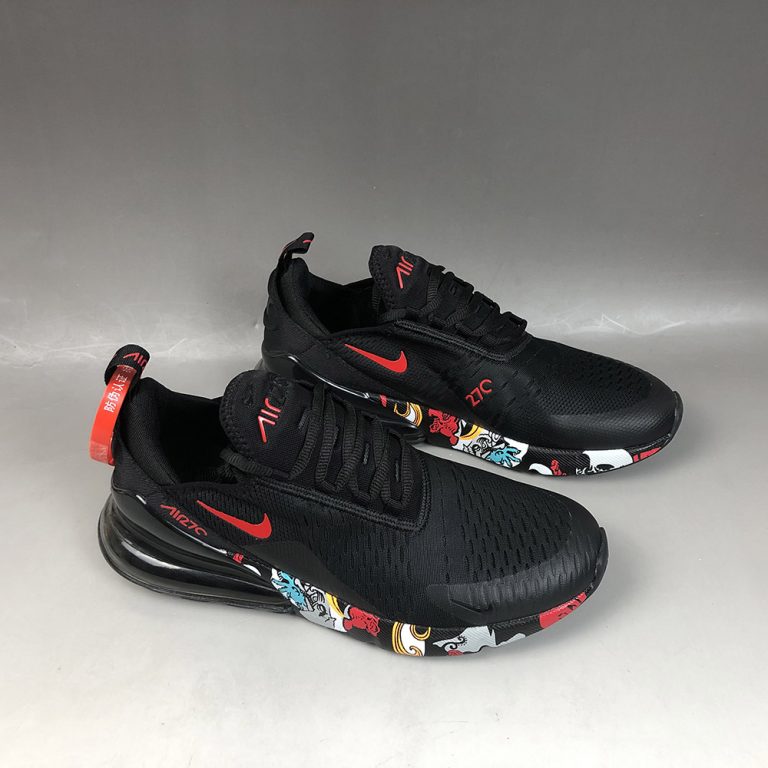 NIKEiD Air Max 270 Custom Black Red For Sale – The Sole Line