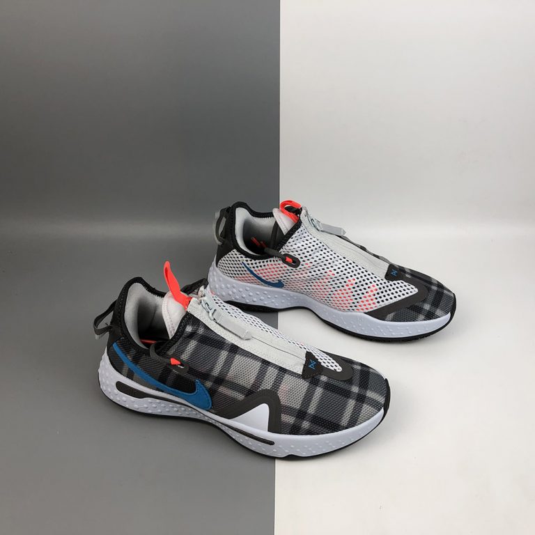 Nike PG 4 “Plaid” Football Grey/Laser Blue-Light Smoke Grey For Sale ...