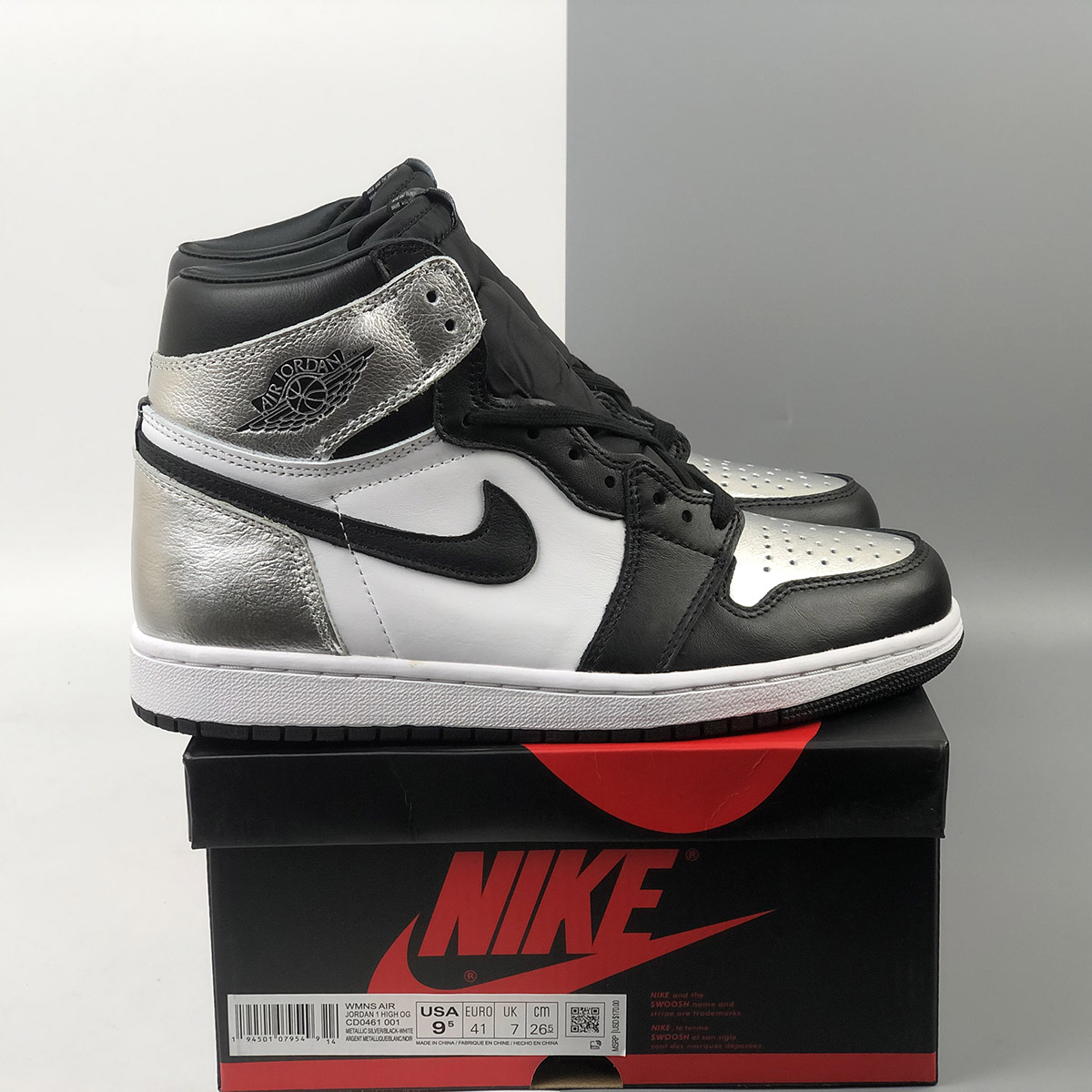 Air Jordan 1 High OG “Silver Toe” Black/Metallic Silver-White-Black For ...