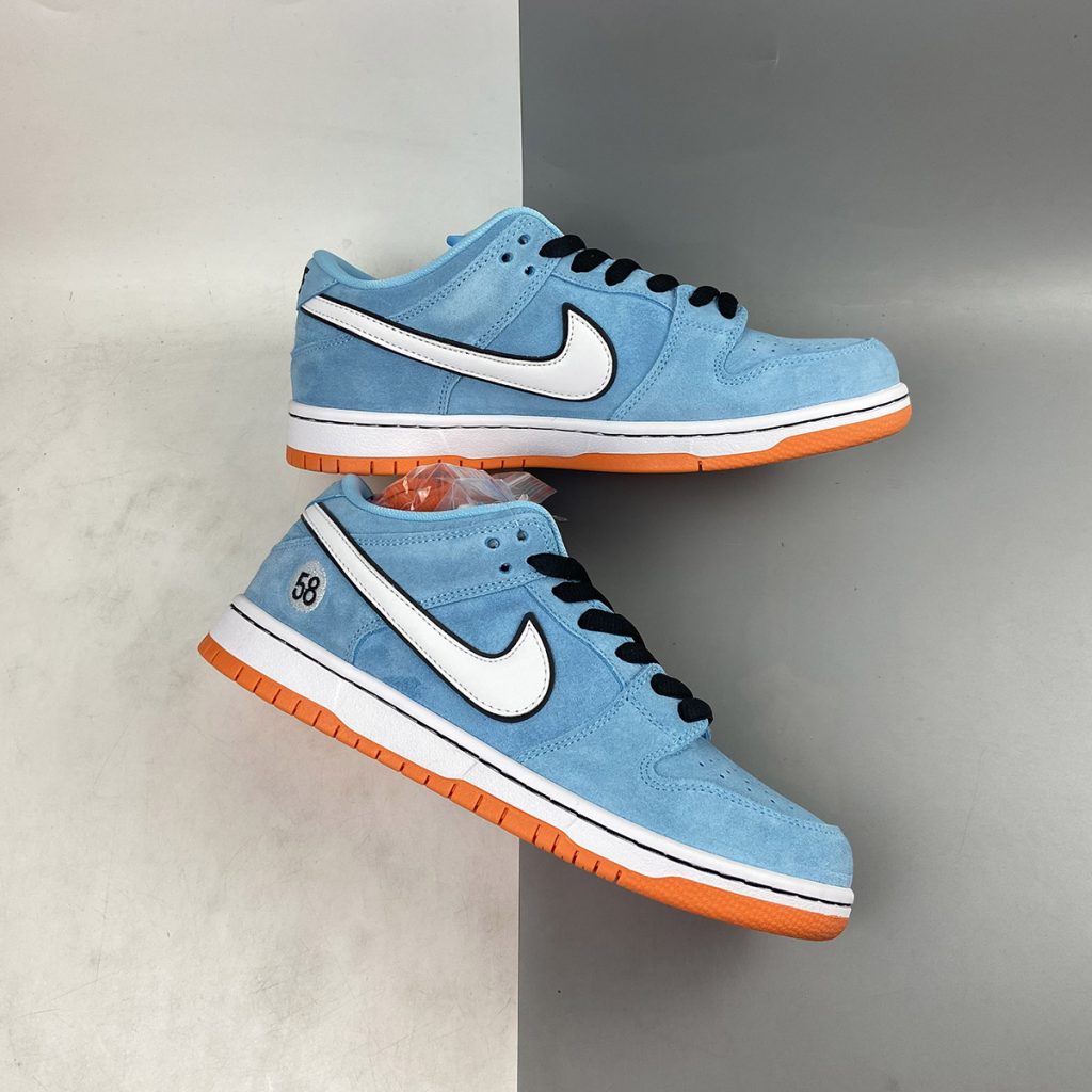 Nike SB Dunk Low “Club 58” Blue Chill/Safety Orange-Black-White – The ...