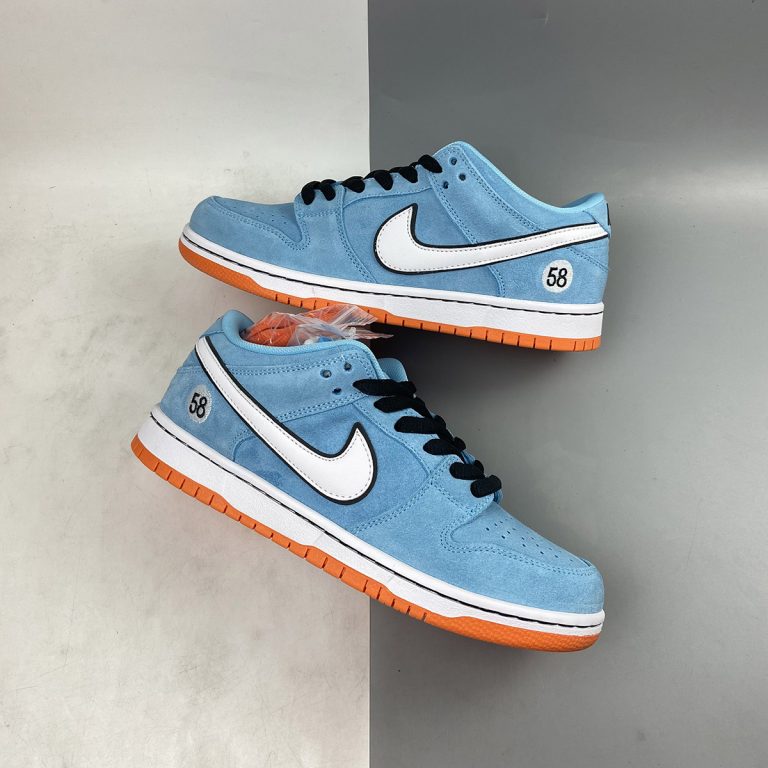 Nike SB Dunk Low “Club 58” Blue Chill/Safety Orange-Black-White – The ...