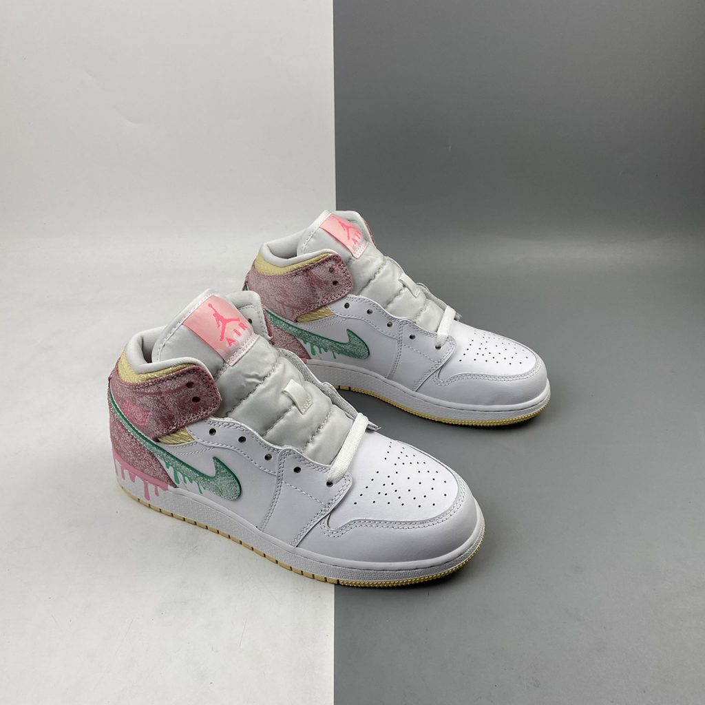 Air Jordan 1 Mid GS “Paint Drip” DD1666-100 For Sale – The Sole Line