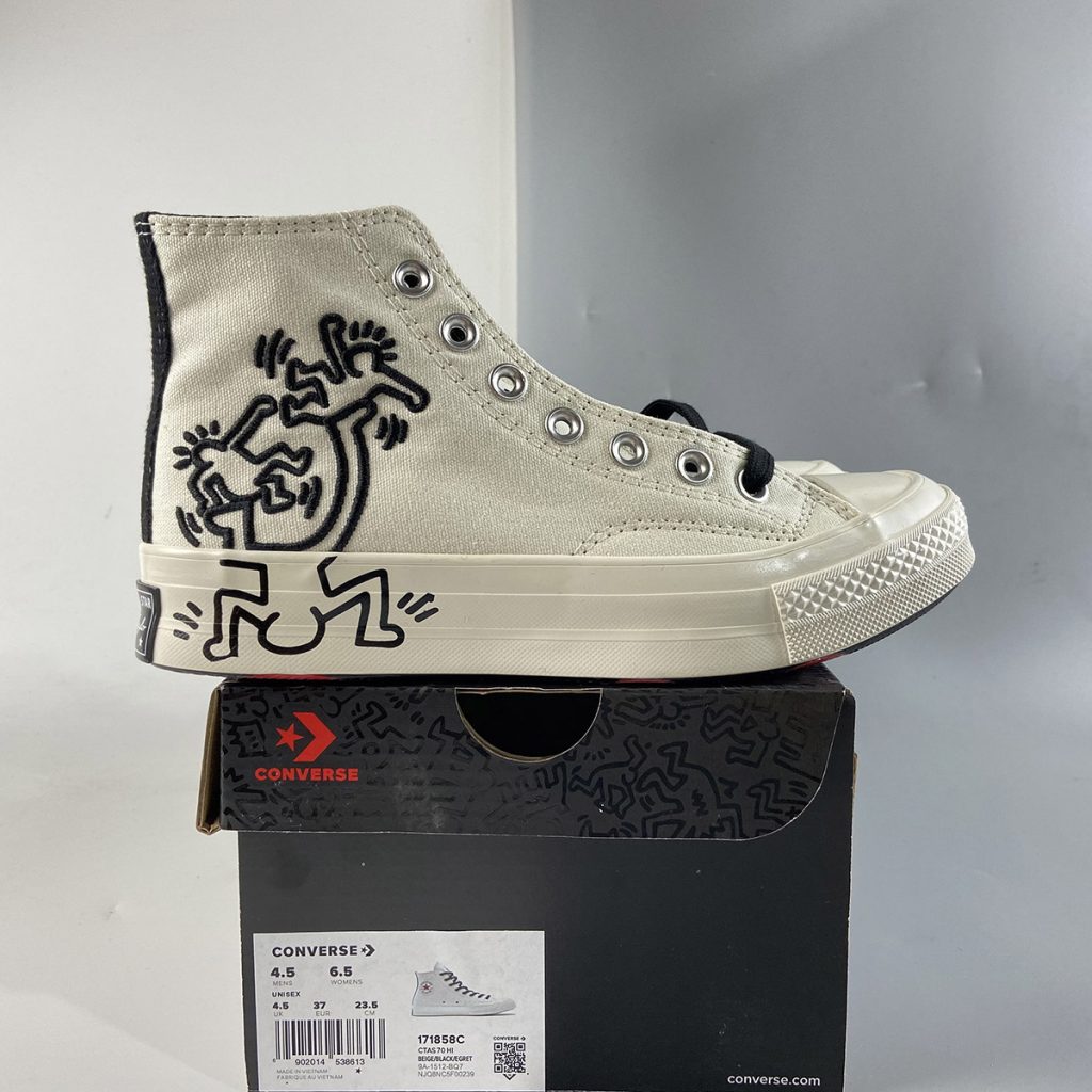 Keith Haring x Converse Chuck 70 Hi Egret Black For Sale – The Sole Line