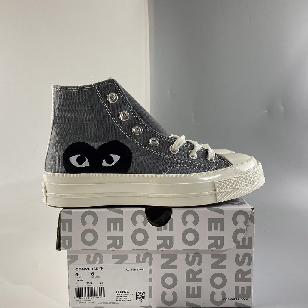 CDG Play x Converse Chuck Taylor All Star 70 Hi Grey For Sale – The ...