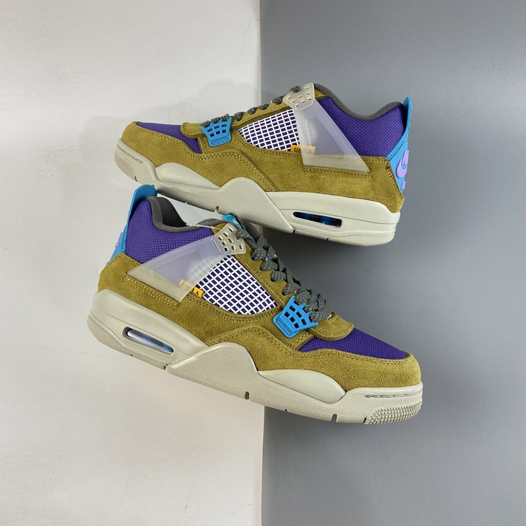 Union x Air Jordan 4 Desert Moss/Turquoise Blue-Dark Iris For Sale ...
