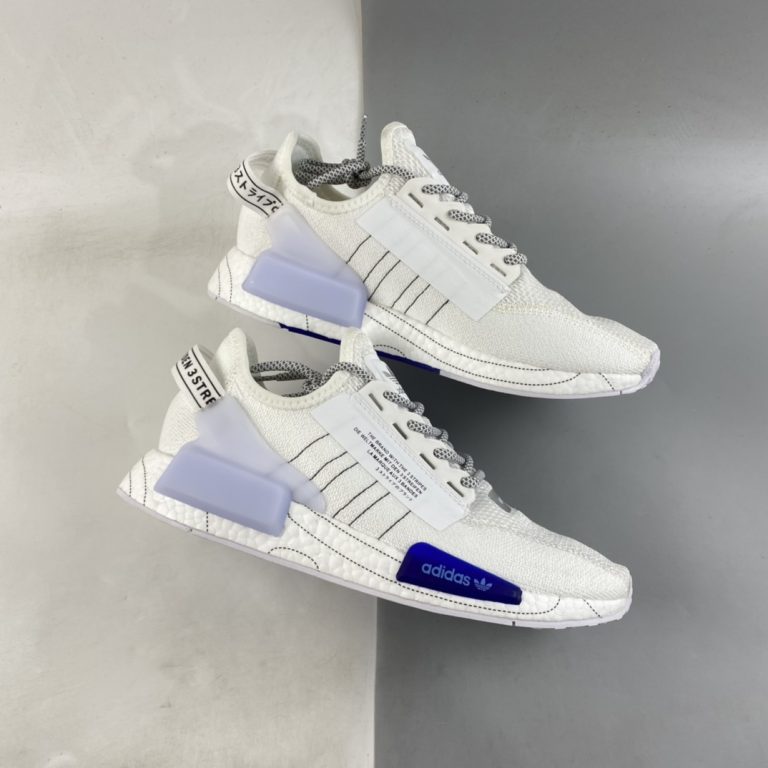 adidas NMD_R1 V2 Cloud White/Core Black/Bold Blue For Sale – The Sole Line