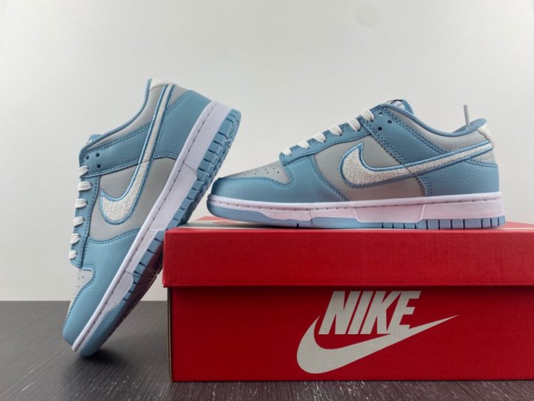 Nike Dunk Low Retro Fleece Swoosh Worn Blue For Sale – The Sole Line