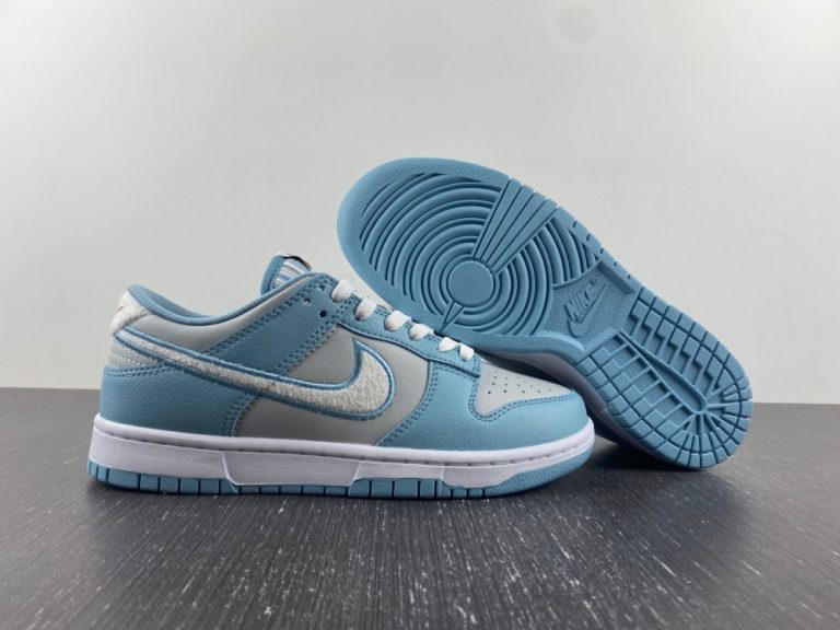 Nike Dunk Low Retro Fleece Swoosh Worn Blue For Sale – The Sole Line